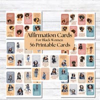 Set of 45 Printable Affirmation Cards Featuring African American ...