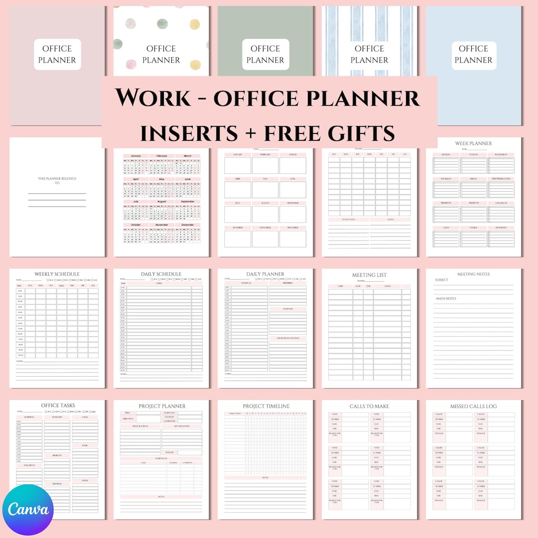 Digital Editable Workday Office Task Planner Template, Work Task ...