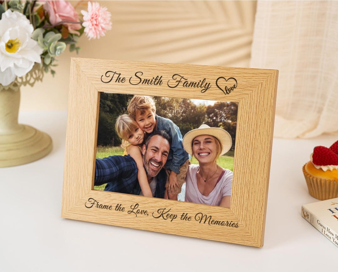 Custom Wood Photo Frame, Laser Engraved Photo Frame, Family Home Decor ...