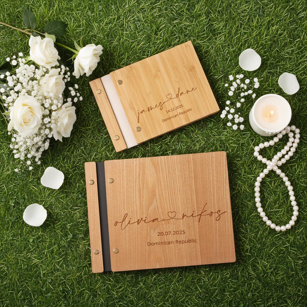 Wooden Guest Book Alternative, Wedding Gifts, Custom Photo Album ...