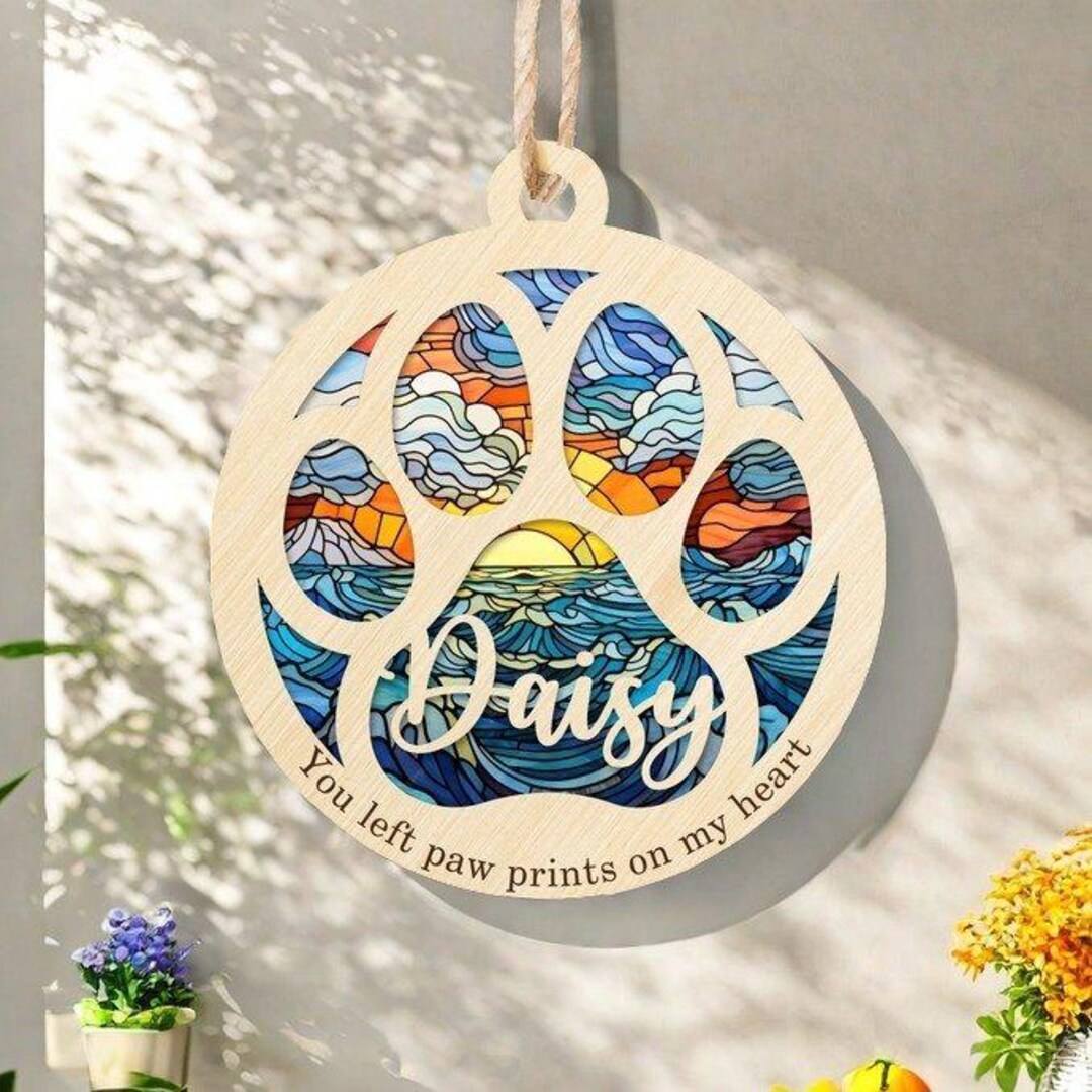 Personalized Name Pet Remembrance,rainbow Bridge Pet, Suncatcher Pet ...