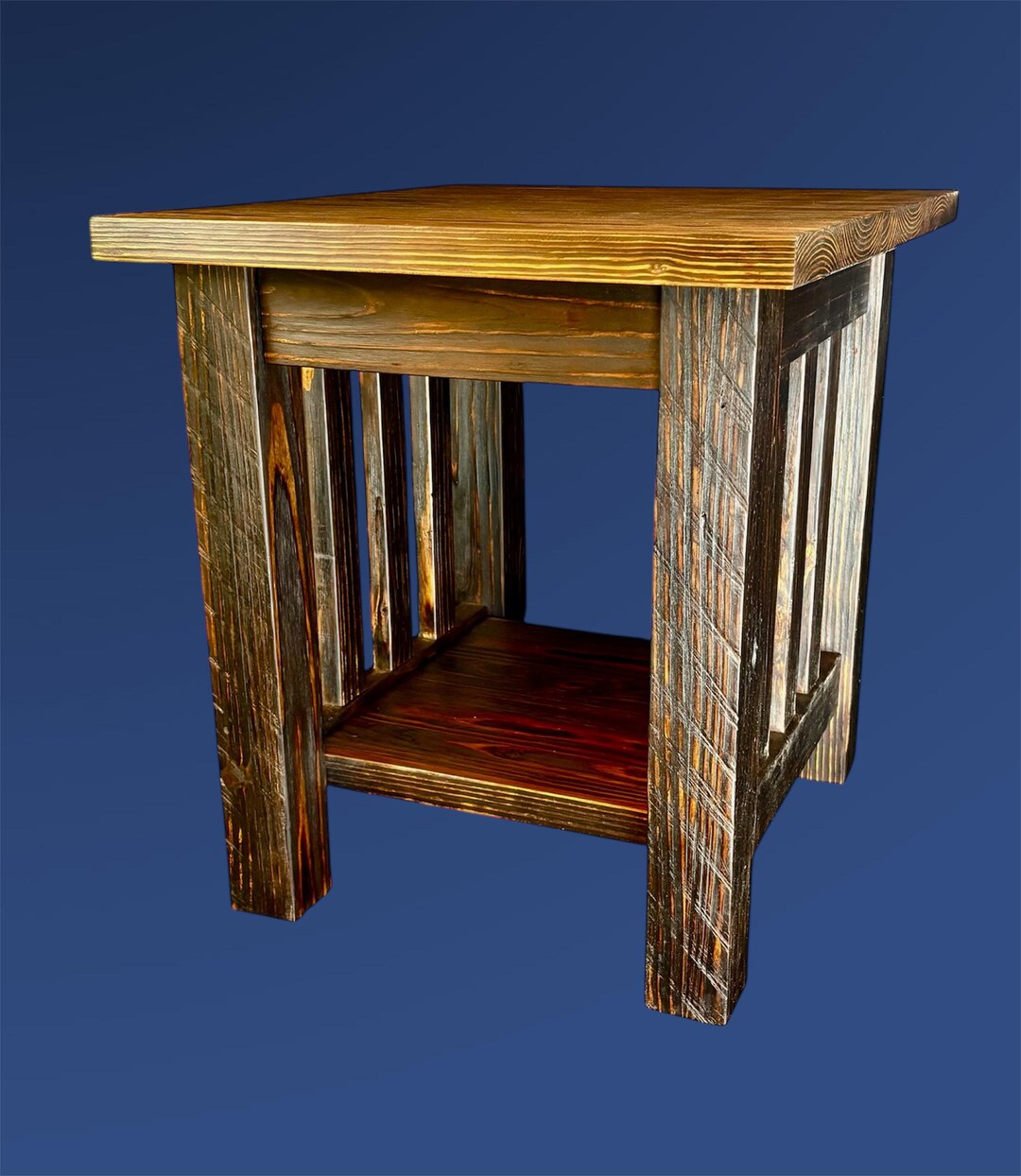 Hidden Storage End Table | Reclaimed Barnwood Inspired Solid Wood ...