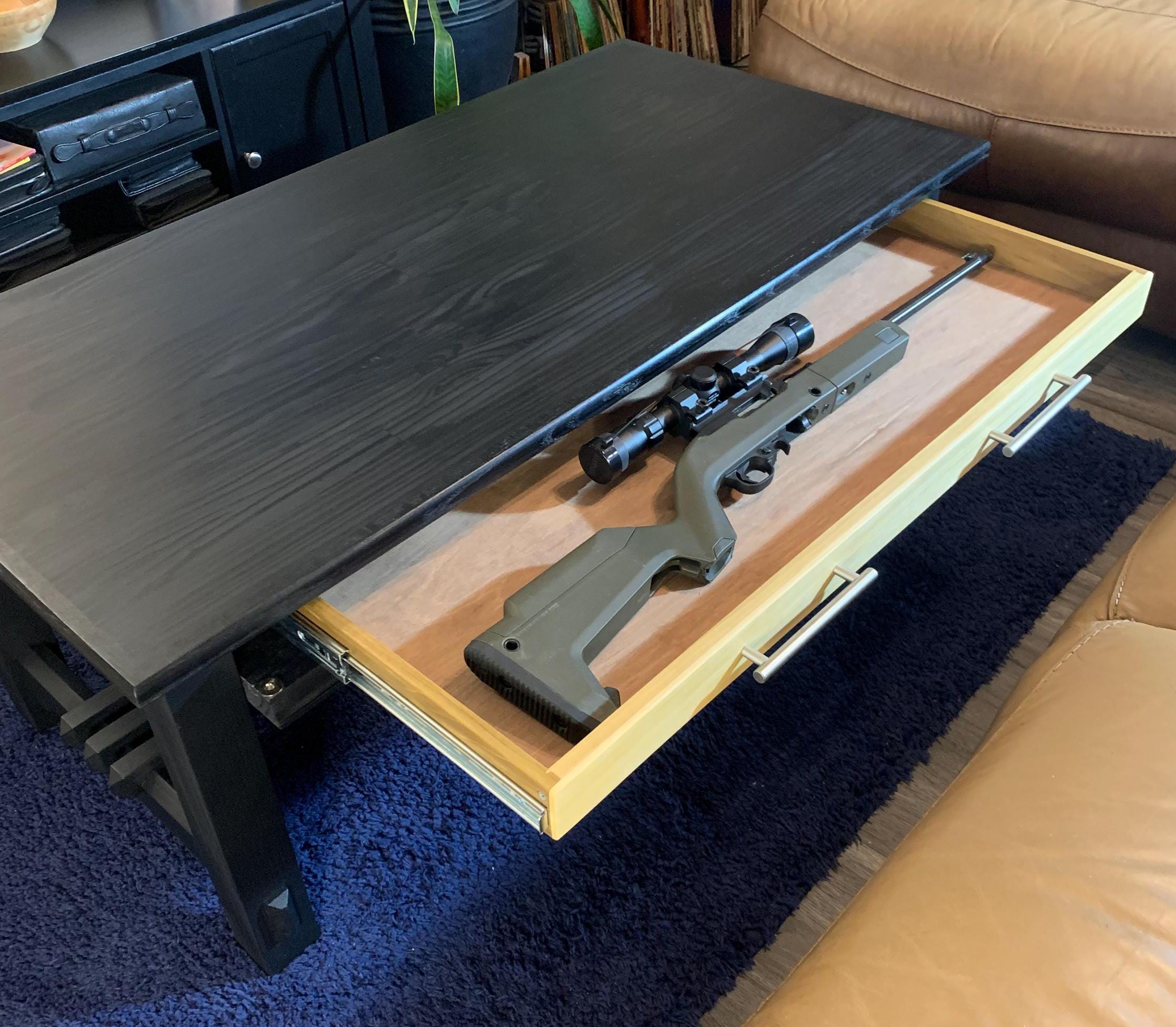 Solid Wood Coffee Table With Secret Drawer for Hidden Storage | Custom ...