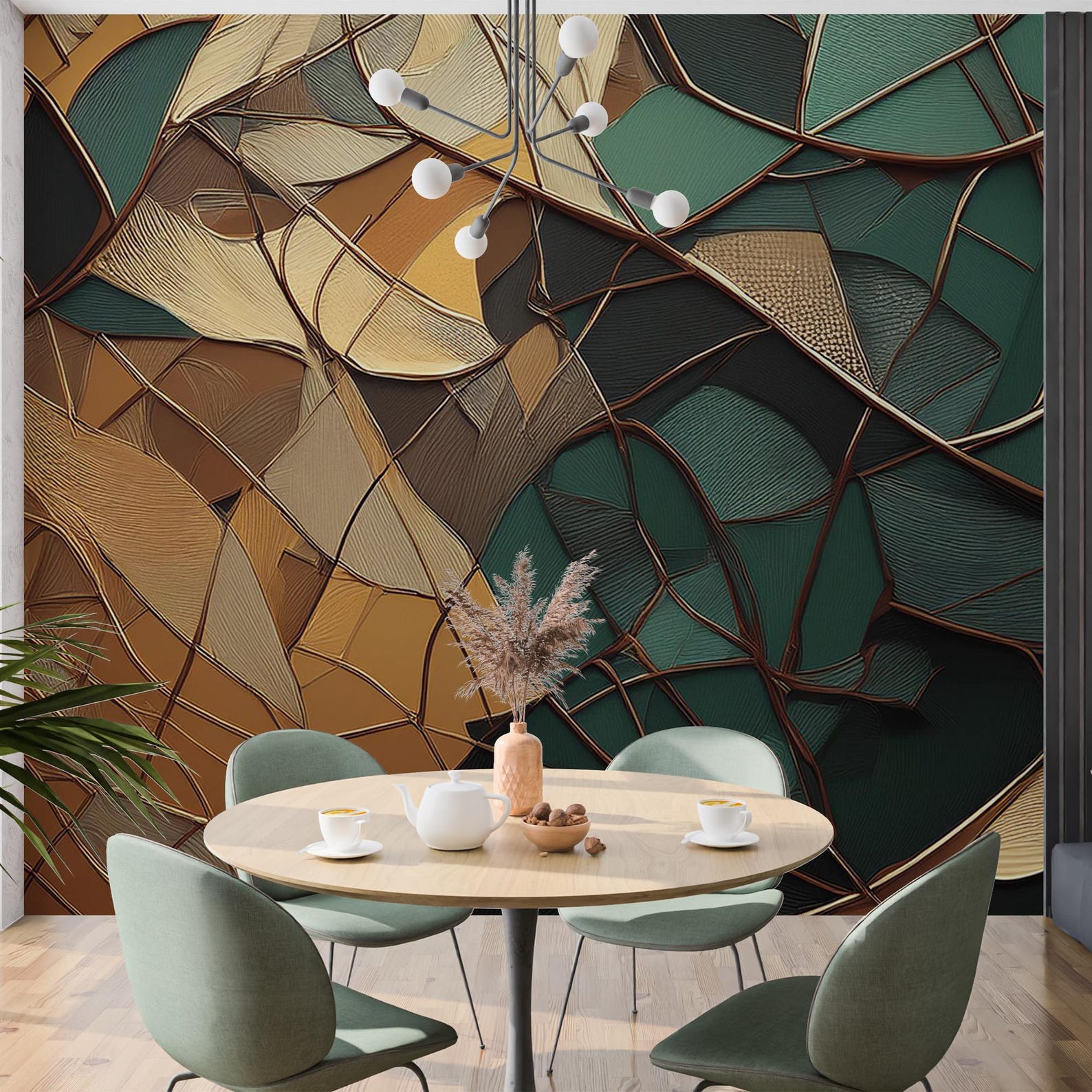 Colorful Three Dimensional Wallpaper, Geometric Wallpaper in Soft ...