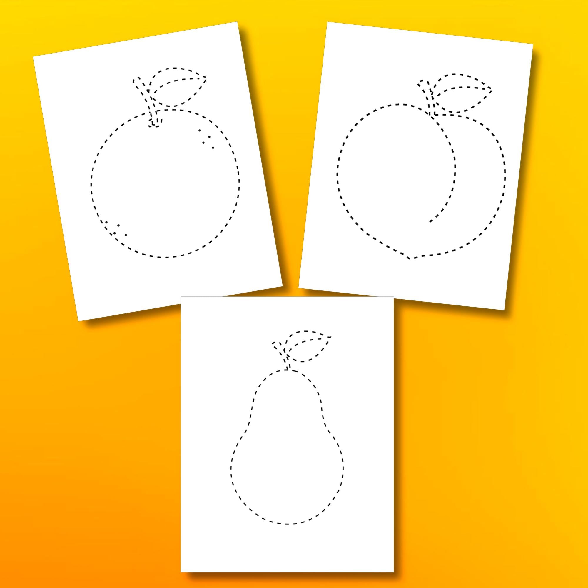 Line Tracing Worksheets,fruits Tracing,line Trace Page Printable ...