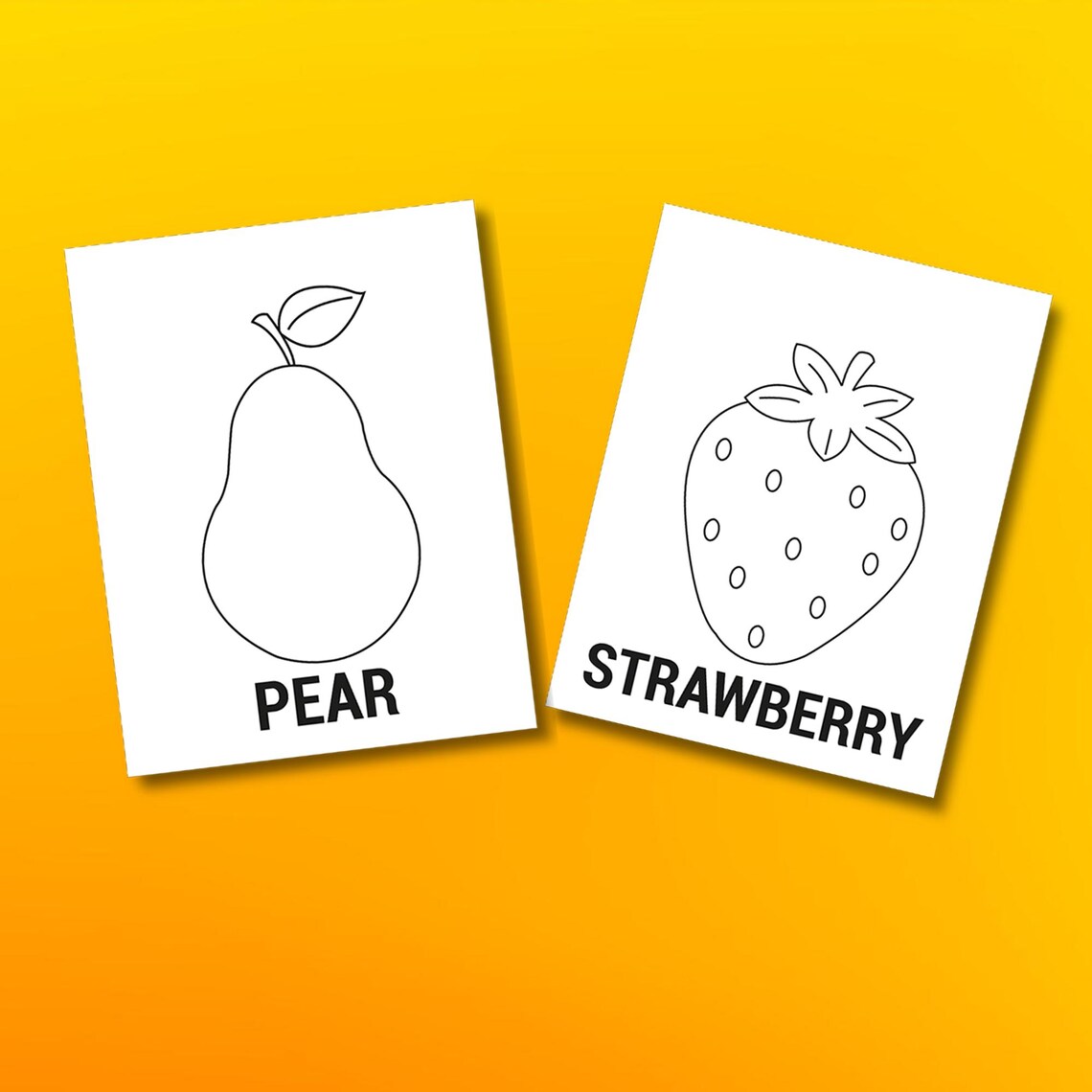 Printable Fruit Art for Kids/printable Fruit Coloring Pages for All ...