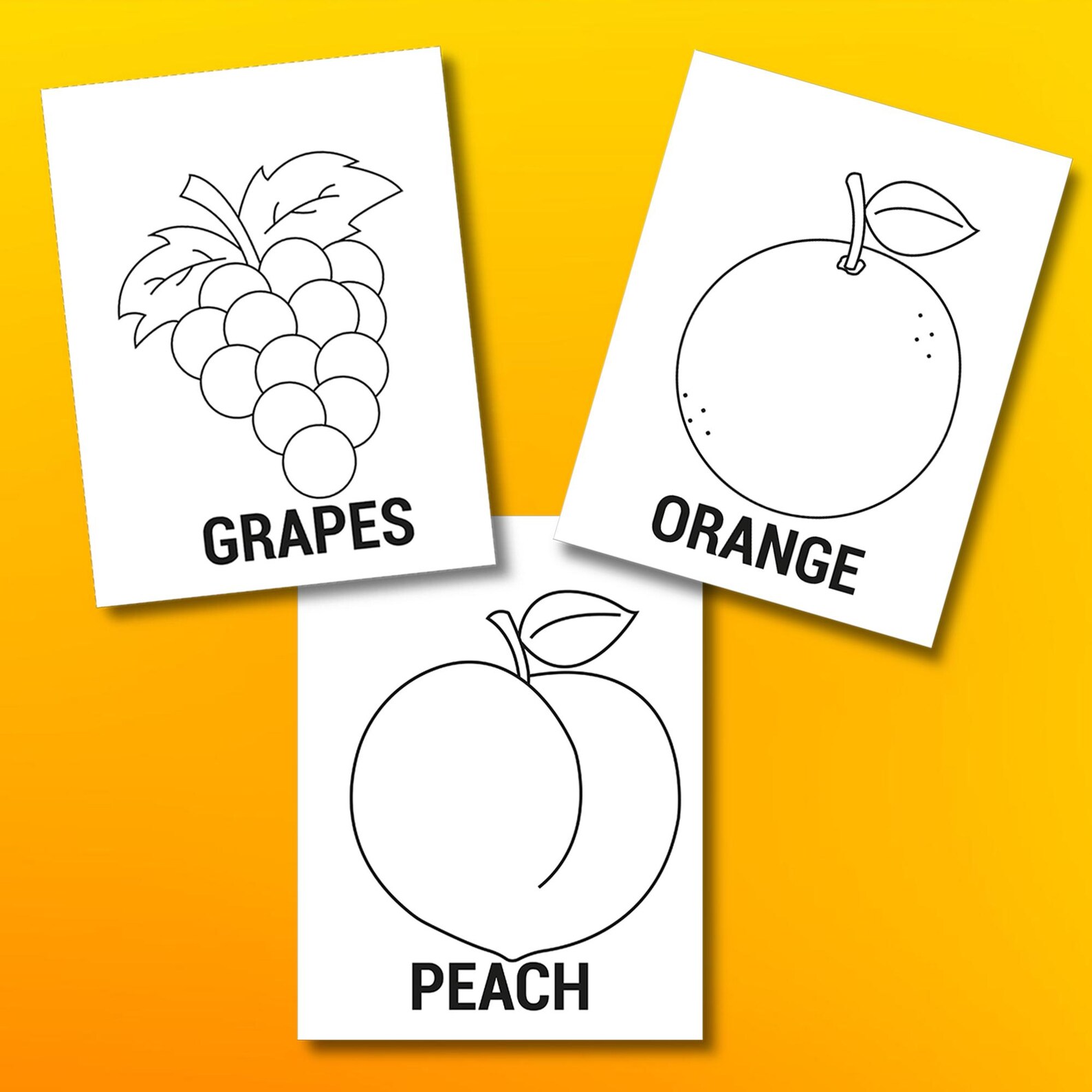 Printable Fruit Art for Kids/printable Fruit Coloring Pages for All ...