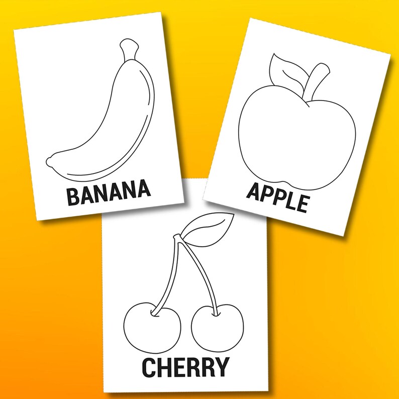 Printable Fruit Art for Kids/printable Fruit Coloring Pages for All ...