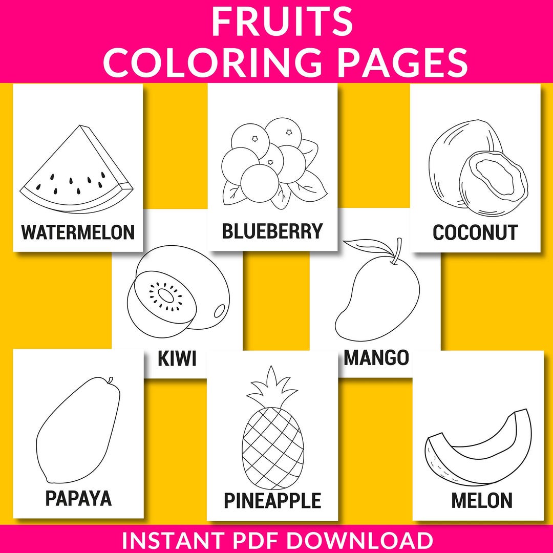 Fruit Coloring Pages,kids Coloring Pages,printable Coloring for ...