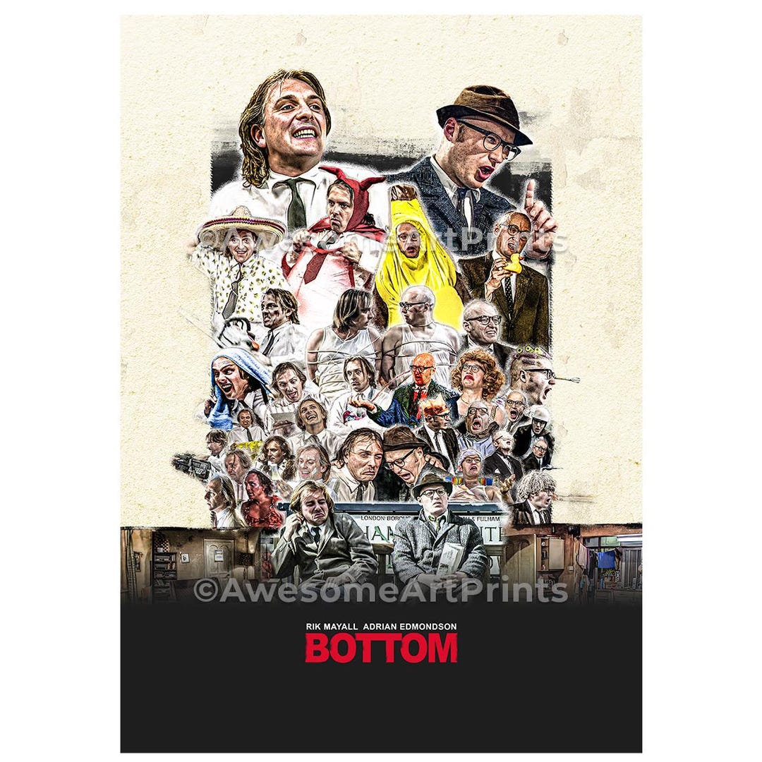 Bottom TV Show Poster Print: Rik Mayall & Ade Edmondson (digital ...