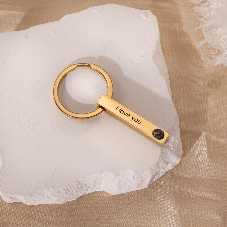 Custom Projection Engraved Keychain for Him • Photo Projection Keychain ...