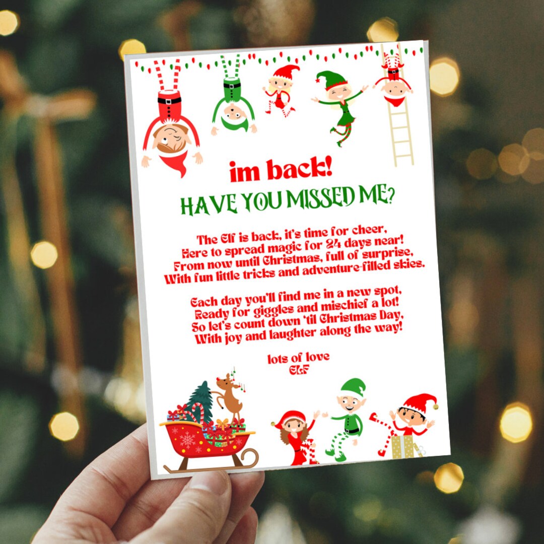 ELF on the Shelf Arrival & Goodbye Letter, Digital Print, Christmas Elf ...