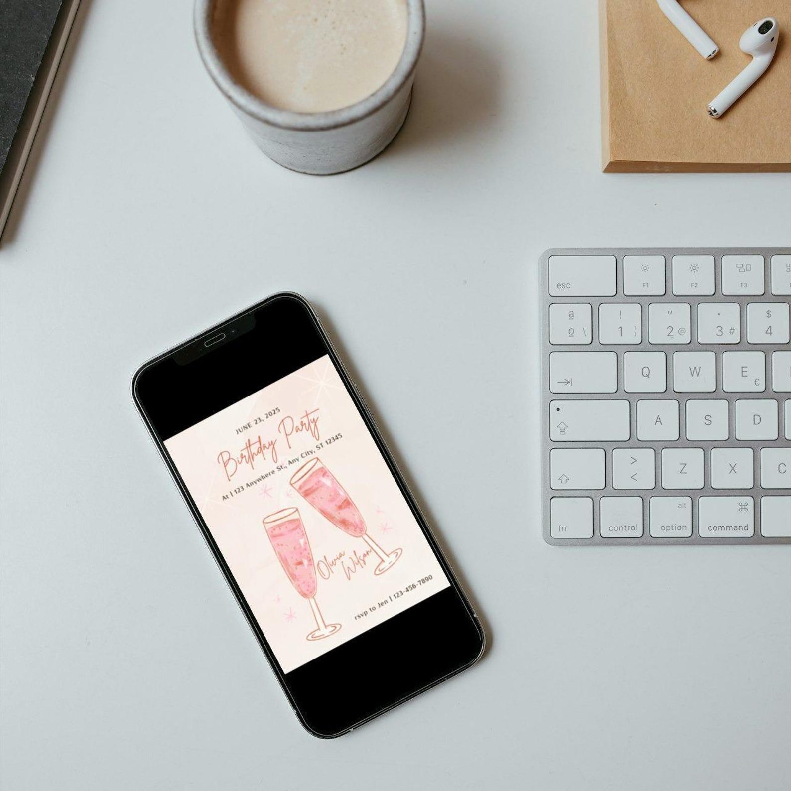 Pink Champagne Toast Birthday Party Invitation Birthday Cocktail ...