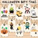 Halloween Gift Bag Tags Printable | 10 Unique Halloween Gift Tags - Etsy