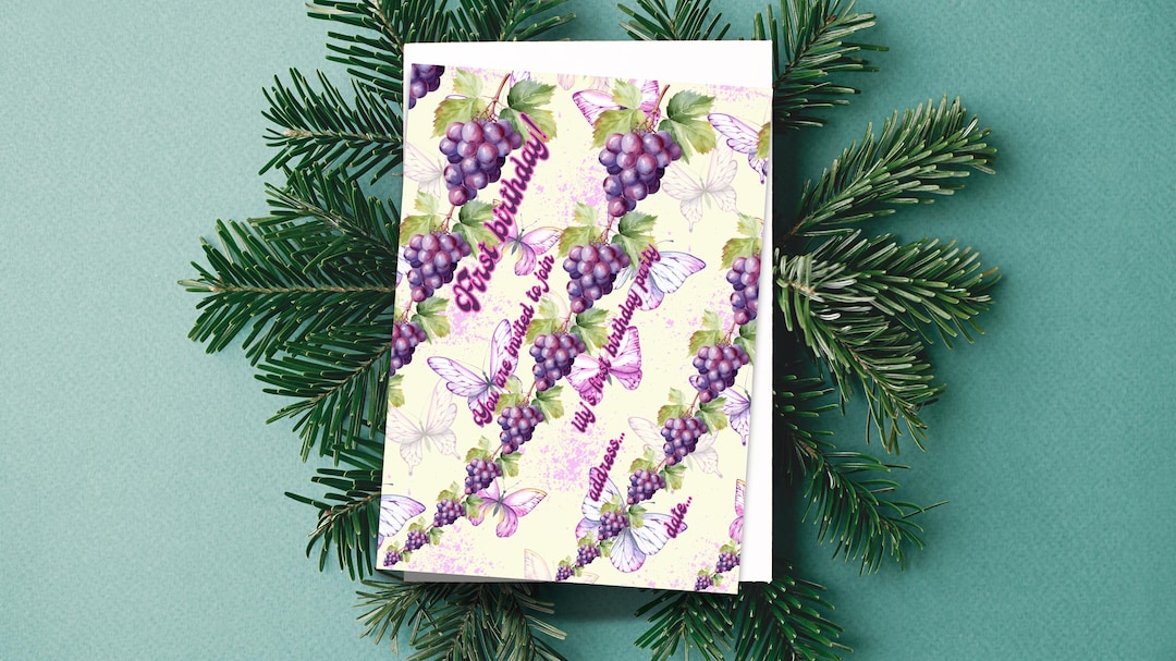 Grape Birthday&wedding Party Invitation Template|elegant Grape Template ...