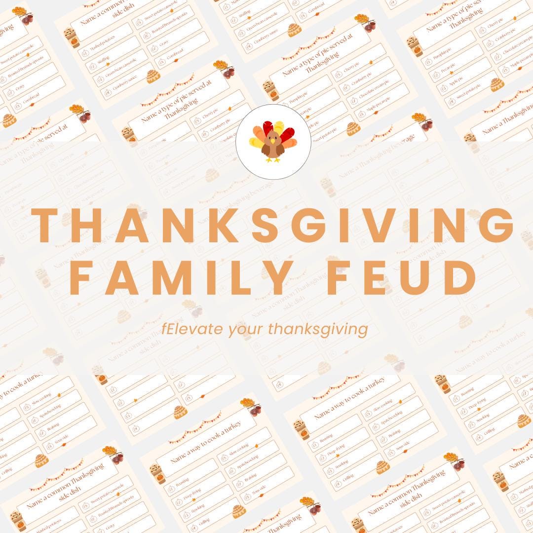 Thanksgiving Family Feud, Thanksgiving Trivia, Printable Thanksgiving ...