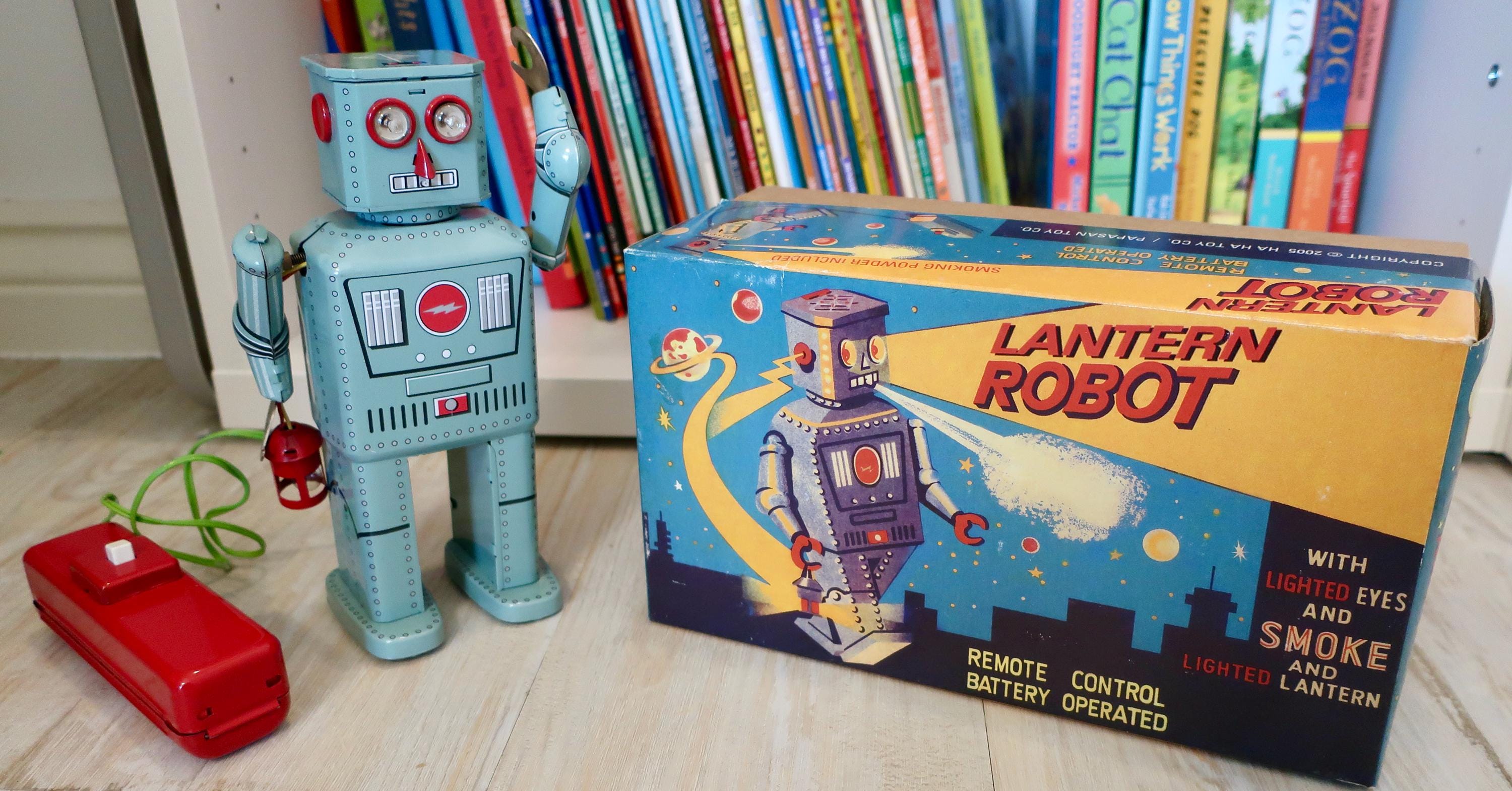 Vintage Tin Lantern Robot. Linemar Style Tinplate Collectable. Classic ...