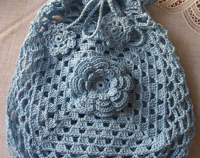Blue Rose Irish Crochet Purse - Etsy
