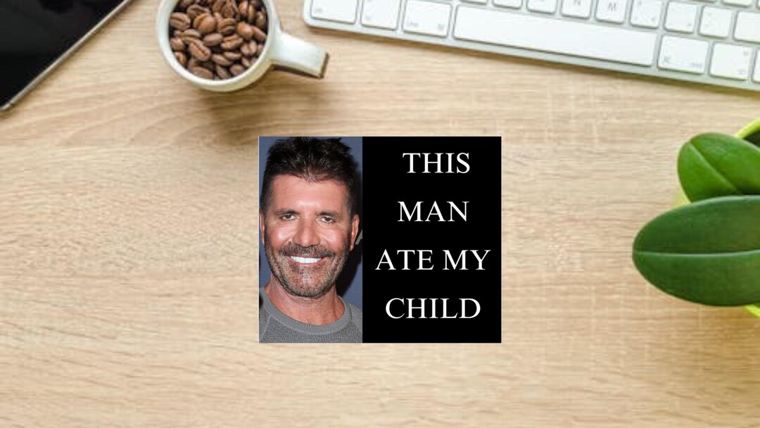 Simon Cowell, Scary, Sticker, Funny, Unhinged, Bumper Sticker, Car ...