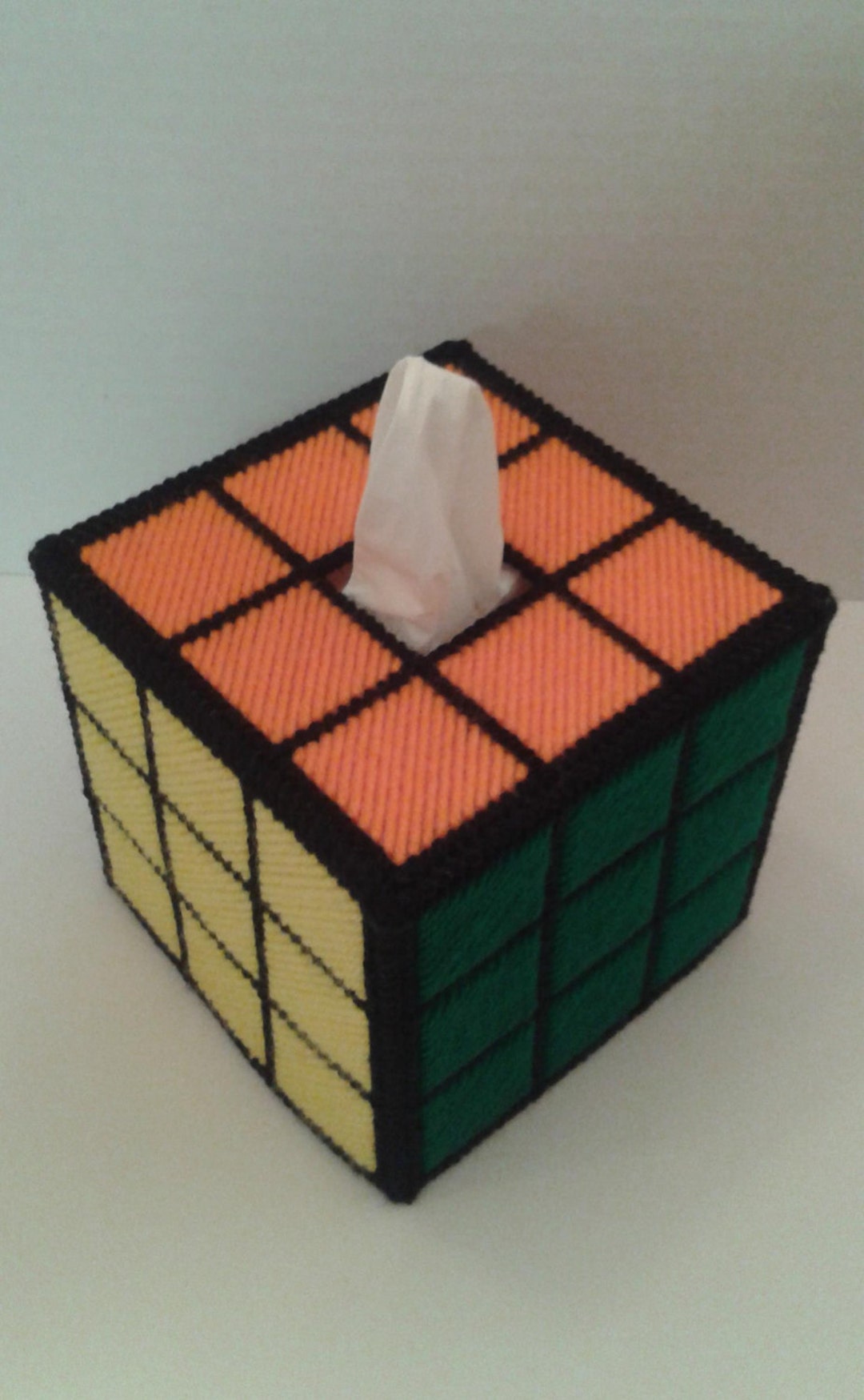 Rubiks Rubix Cube Solved Tissue Box Cover Handmade Plastic Canvas - Etsy