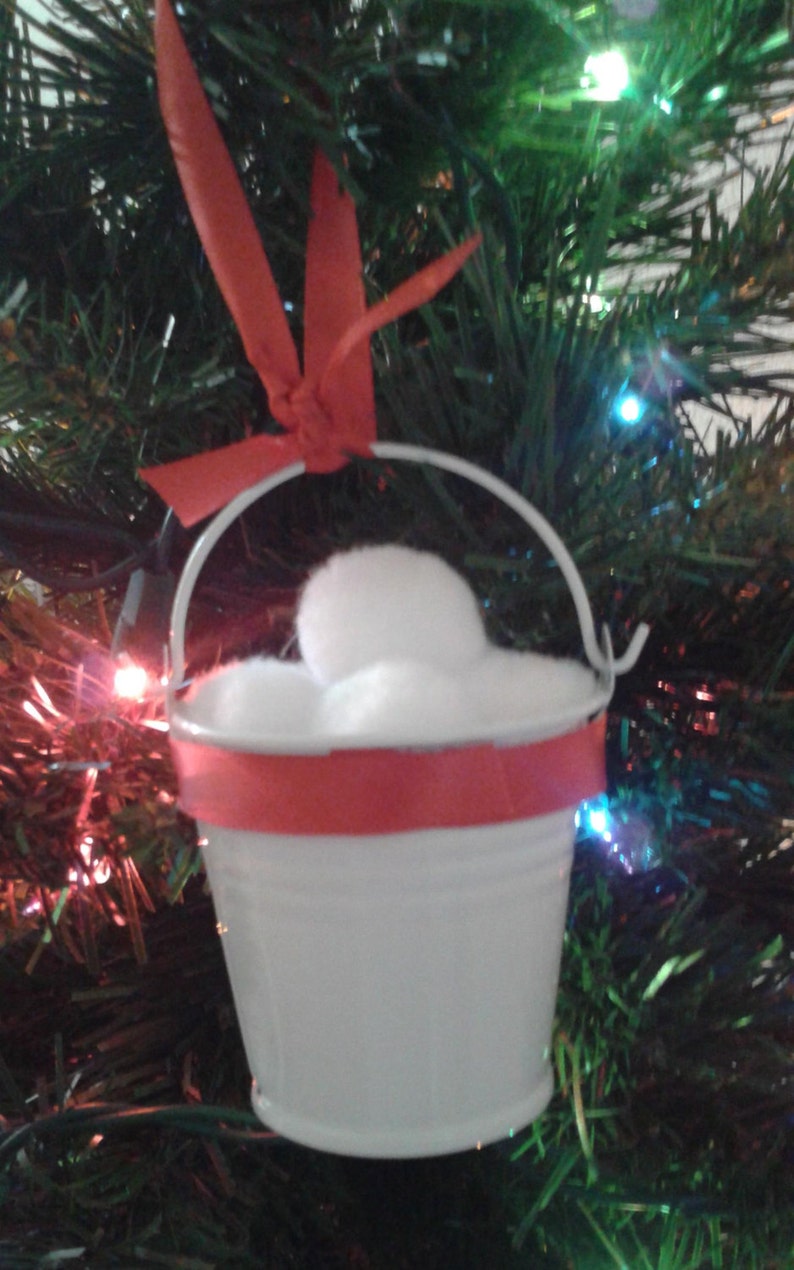Let It Snow Mini Metal Pail Christmas Ornaments Handmade Decorations ...