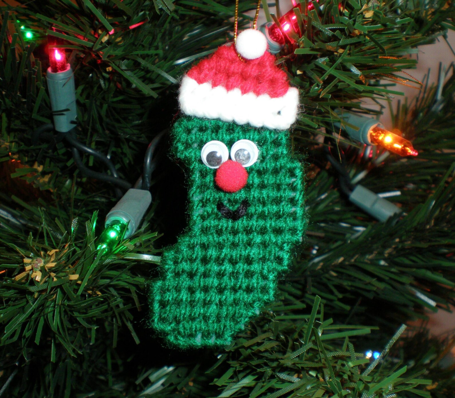 Christmas Pickle Ornament Handmade Holiday Decoration Plastic Canvas ...