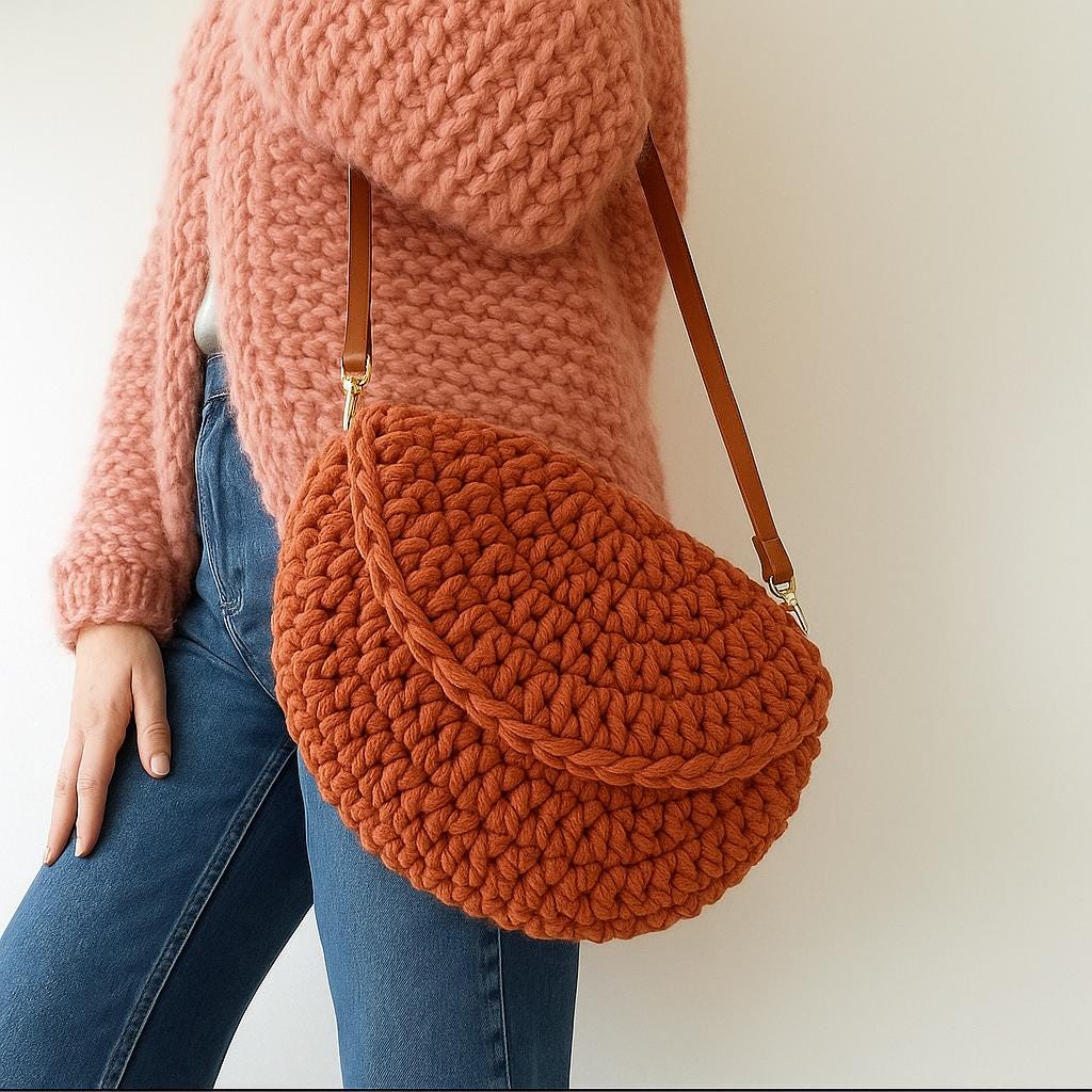 Chunky Crochet Half-moon Bag Pattern - Easy DIY Crossbody Purse ...