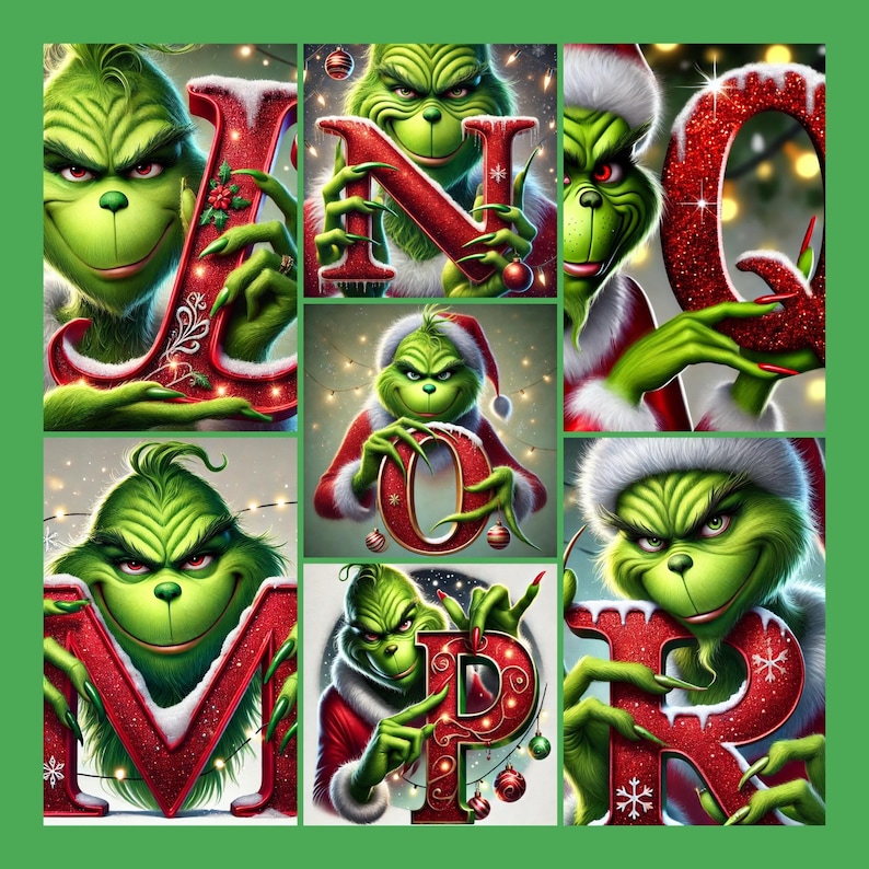 Prints Grinch Alphabet - Etsy