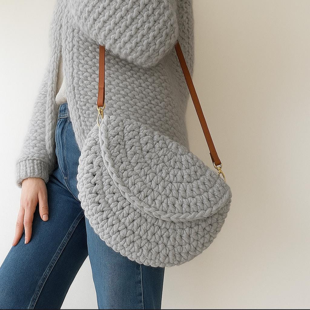 Chunky Crochet Half-moon Bag Pattern - Easy DIY Crossbody Purse ...