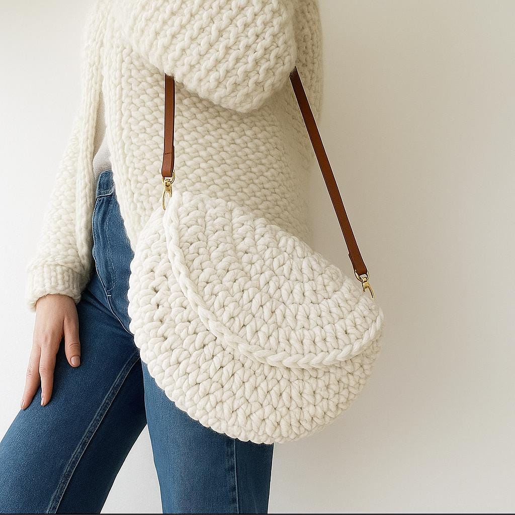 Chunky Crochet Half-moon Bag Pattern - Easy DIY Crossbody Purse ...