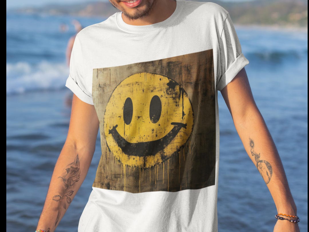 Unisex Cool Smiley T-shirt, Smiley Shirt, Smiley Cotten Tee, T-shirt ...