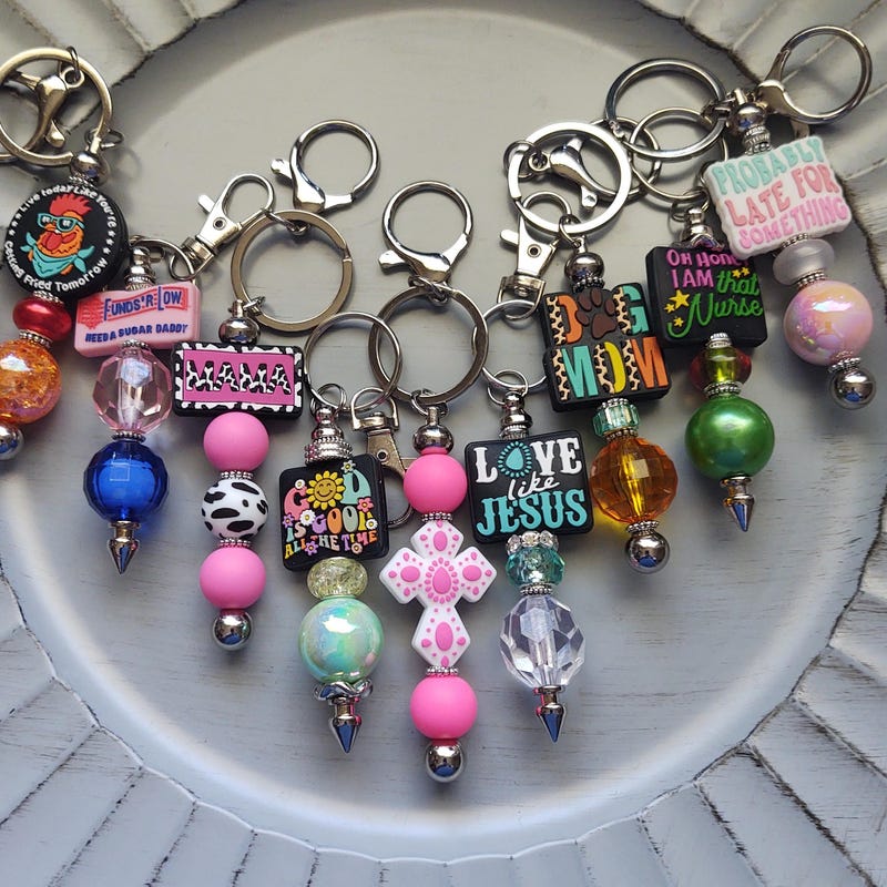 Handmade Beaded Key Chains - Etsy