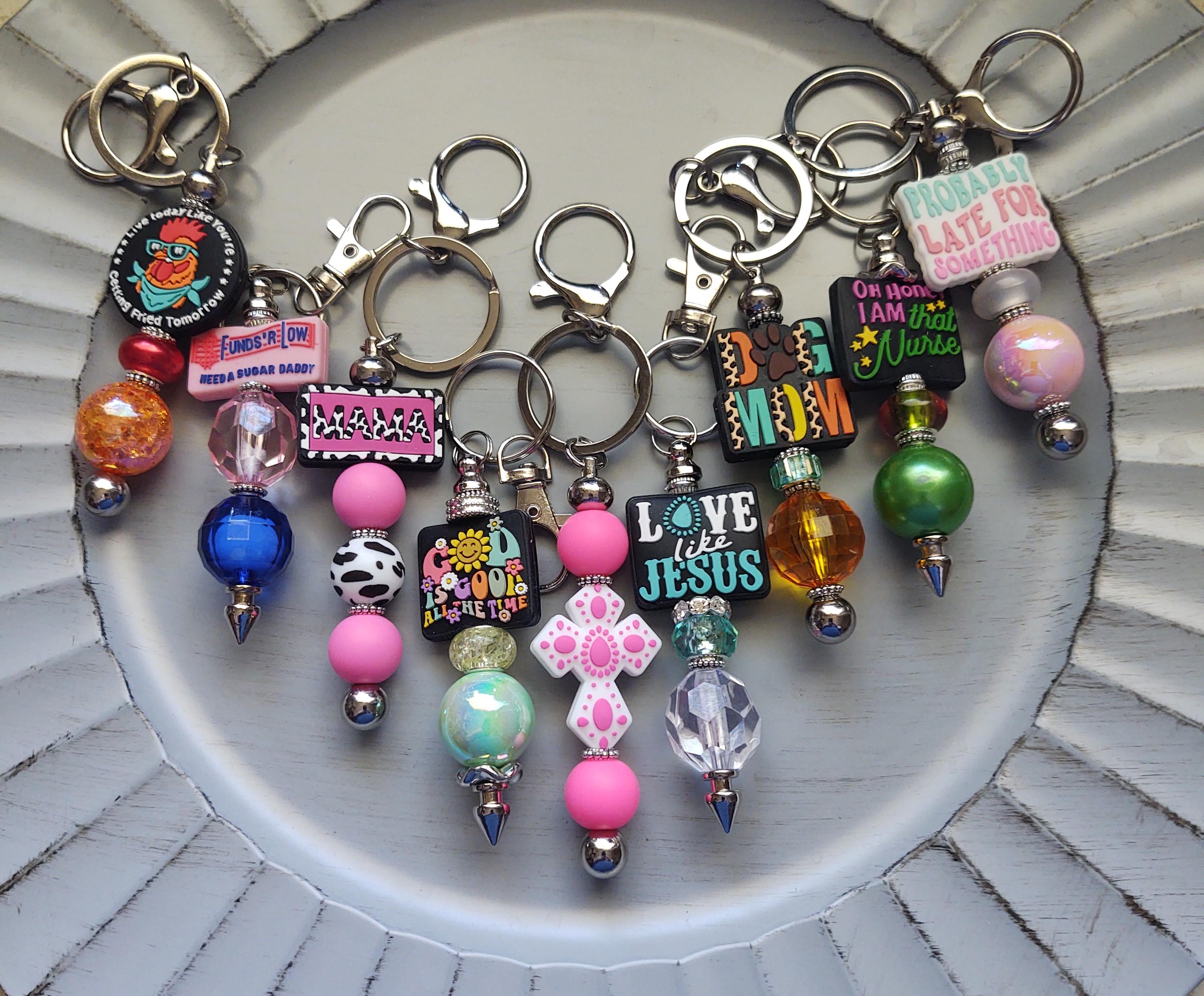 Handmade Beaded Keychains - Etsy