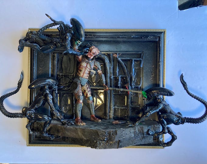 Predator Vs Aliens 3D Frame Art Pop Culture Epic Battle Wall Decor - Etsy