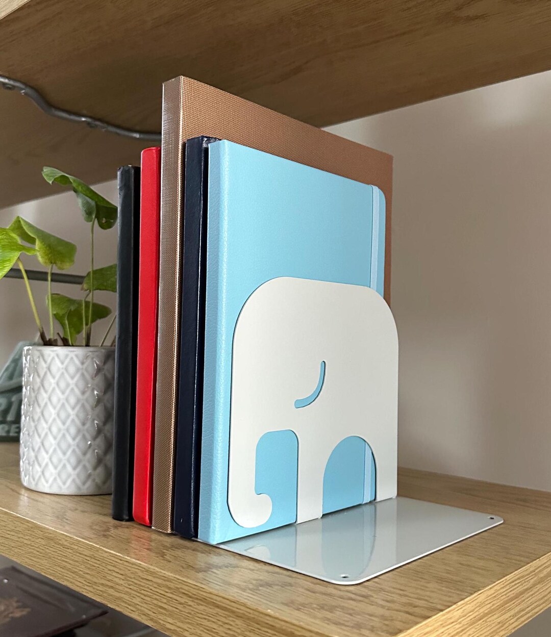 Elephant Shaped Metal Book End Divider - Perfect to Keep Your Bookcase ...