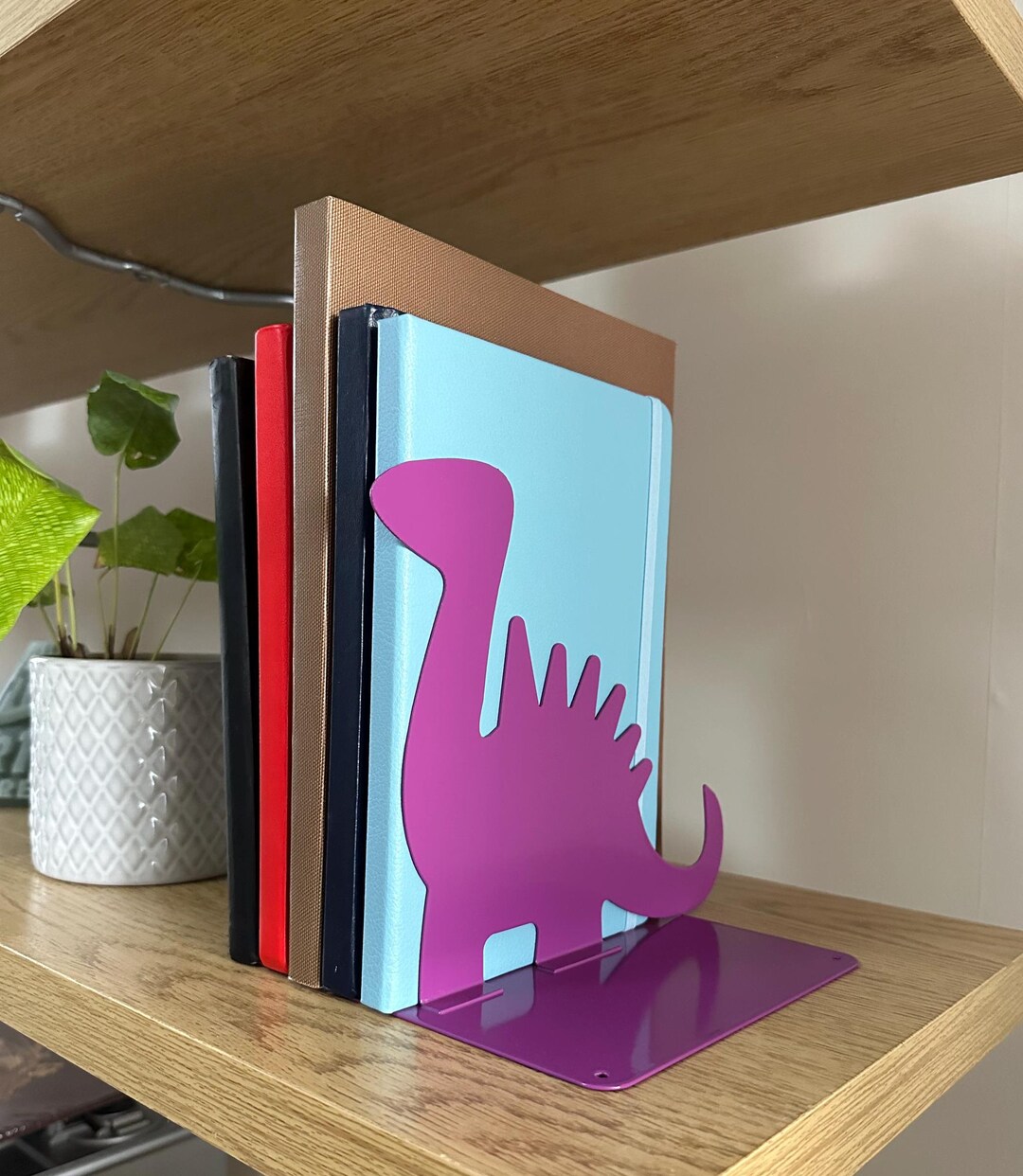 Dinosaur Shaped Metal Book End Divider - Perfect to Keep Your Bookcase ...