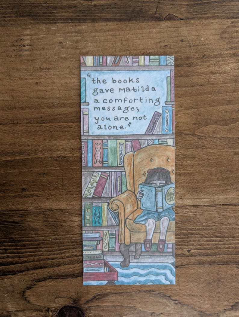 Matilda Inspired Bookmark: Book Lover Gift, 90s Nostalgia - Etsy
