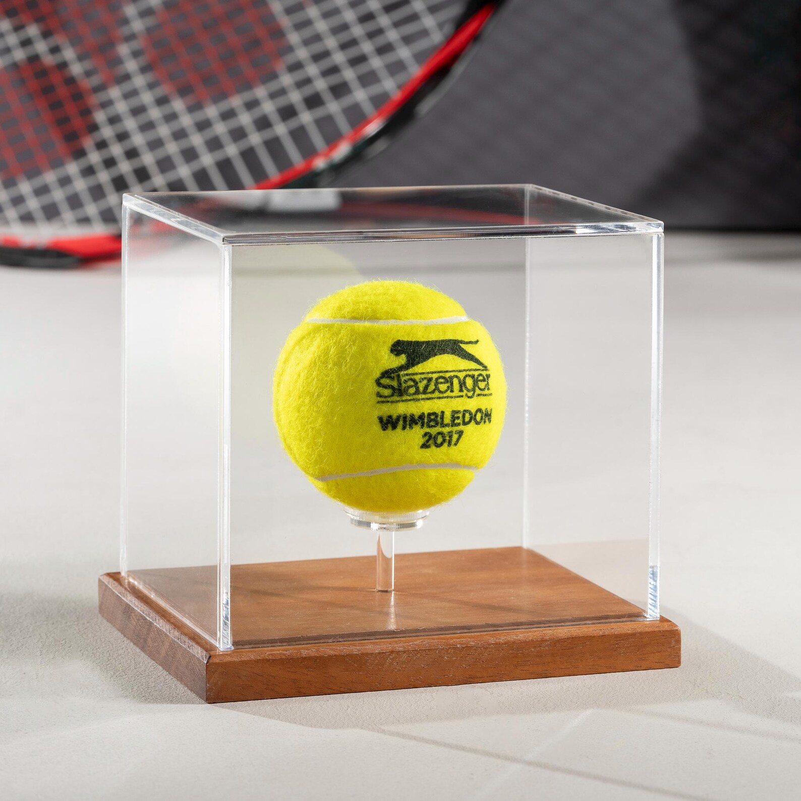 Customisable Tennis Ball Display Case – Turf or Solid Wood Base ...