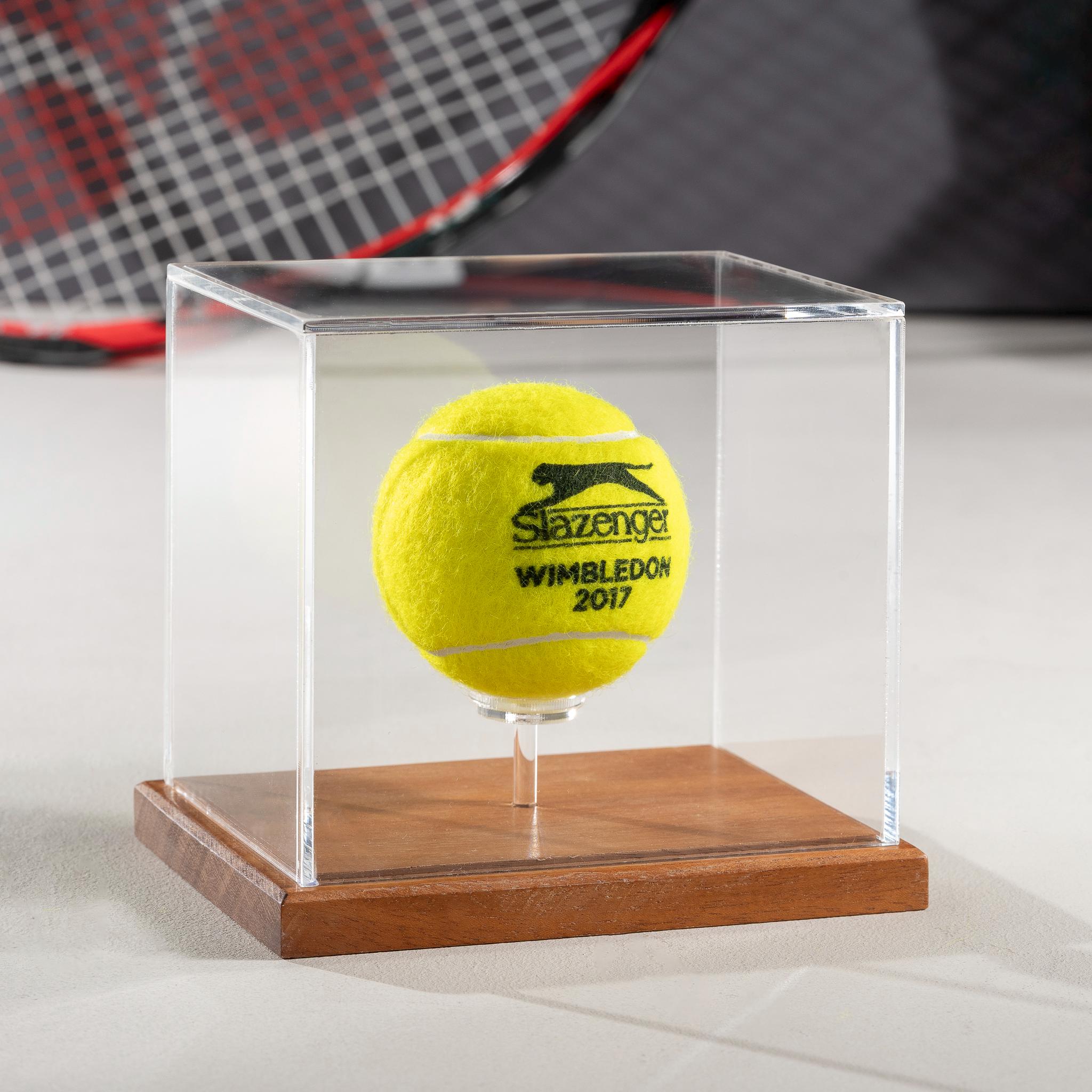 Customisable Tennis Ball Display Case – Turf or Solid Wood Base ...