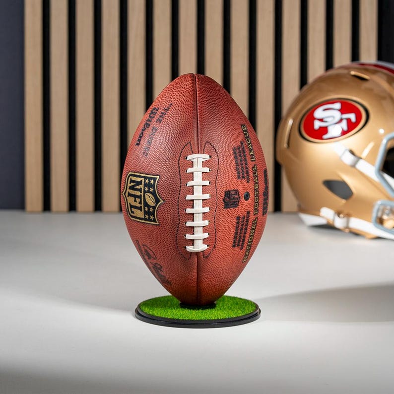 NFL Football Display Stand: Acrylic Base With Authentic Turf - Etsy