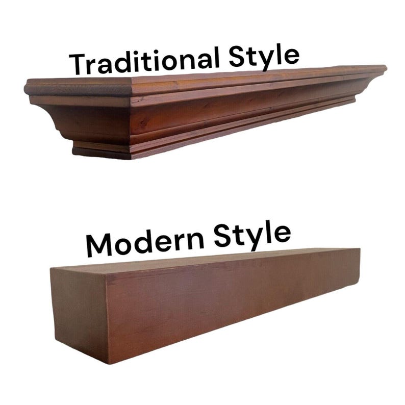 48" 60" Rustic Wood Fireplace Mantel Shelves - Floating Shelf, Modern ...