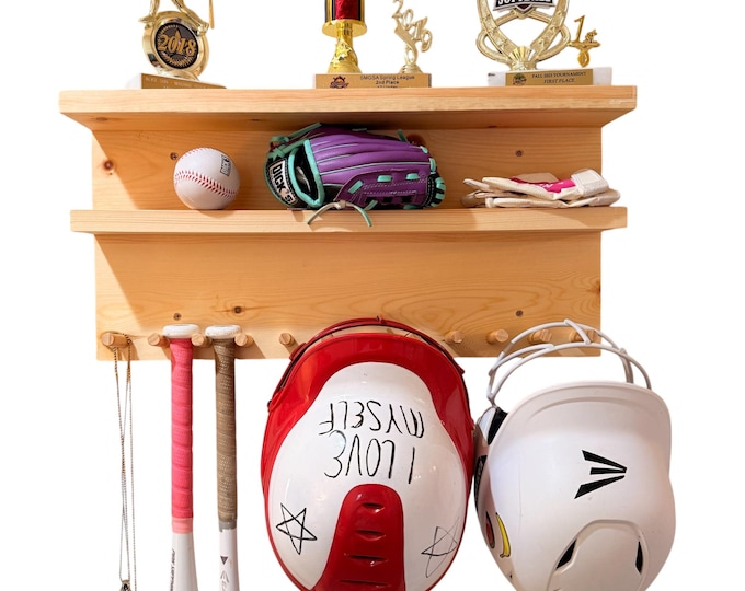 YEEYAYA 24-inch Handmade Bat Racks Wall-mounted Softball/baseball ...