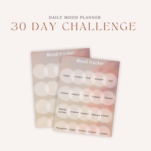 30-day Mood Tracker | Simple Pink Page With Prefilled Template | 30 Day ...