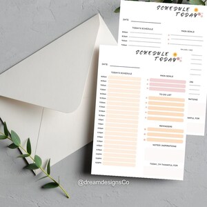 Daily Digital Planner Template - Time Schedule, Goals, To-do, Notes ...