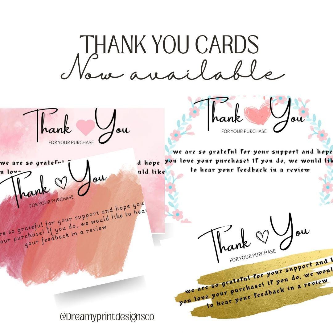 Printable Thank You for Your Order Cards | Customizable Small Business ...