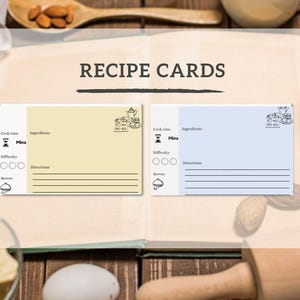 4x6 Recipe Card | Recipe Book Template | Instant Download Printable and ...