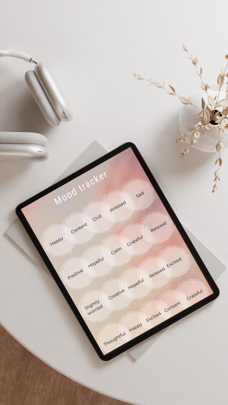 30-day Mood Tracker | Simple Pink Page With Prefilled Template | 30 Day ...