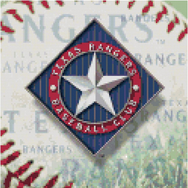 Cross Stitch Texas Rangers - Etsy