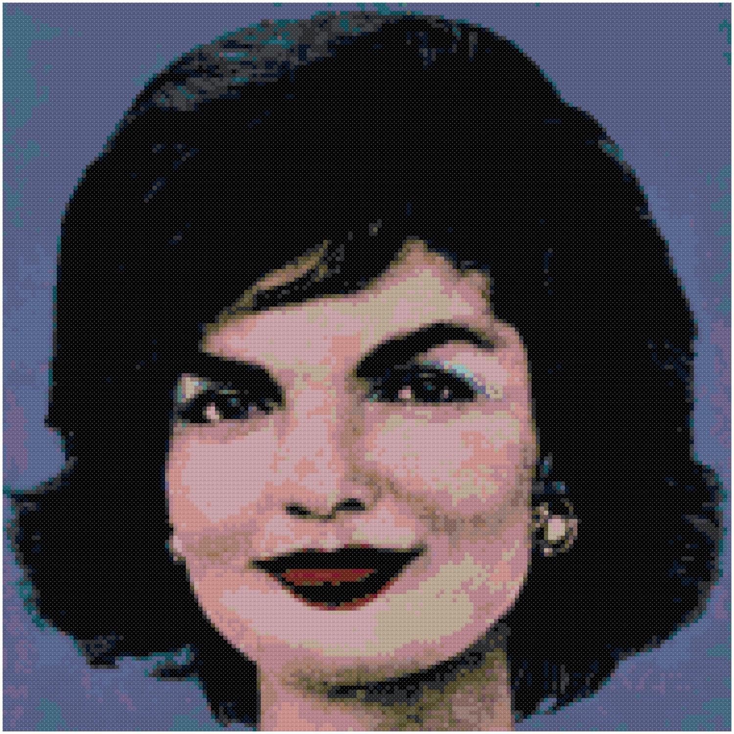 Andy Warhol Jackie Onassis on Blue Counted Cross Stitch Pattern - Etsy