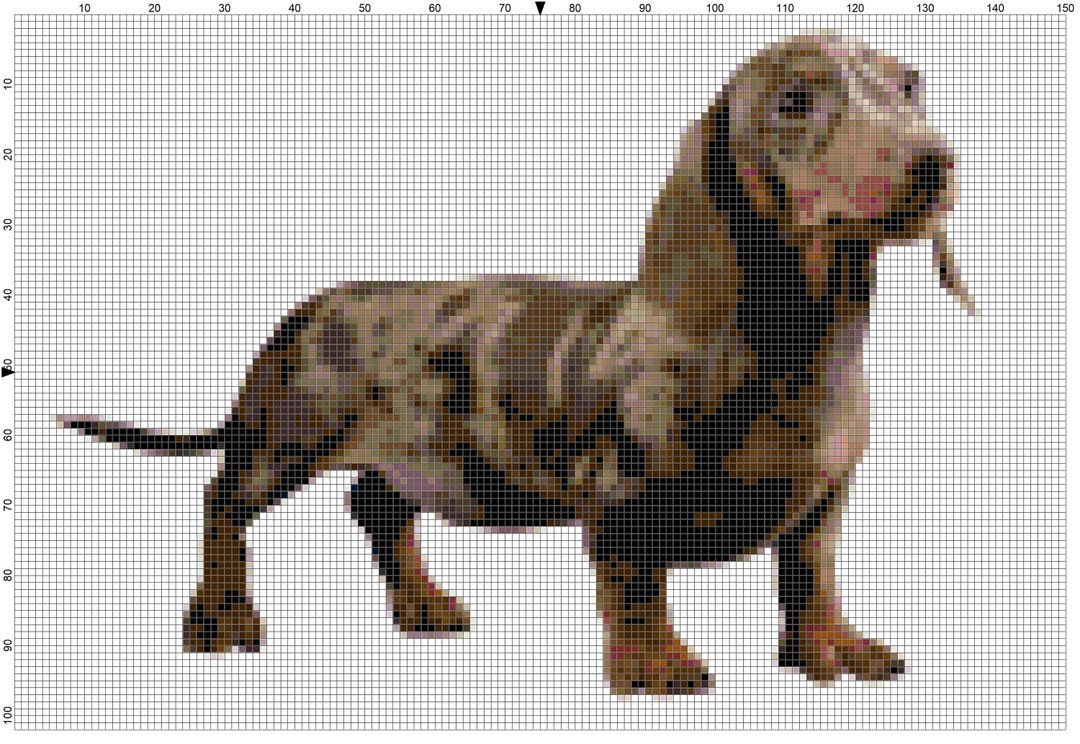 Dapple Dachshund Dog Counted Cross Stitch Pattern - Etsy
